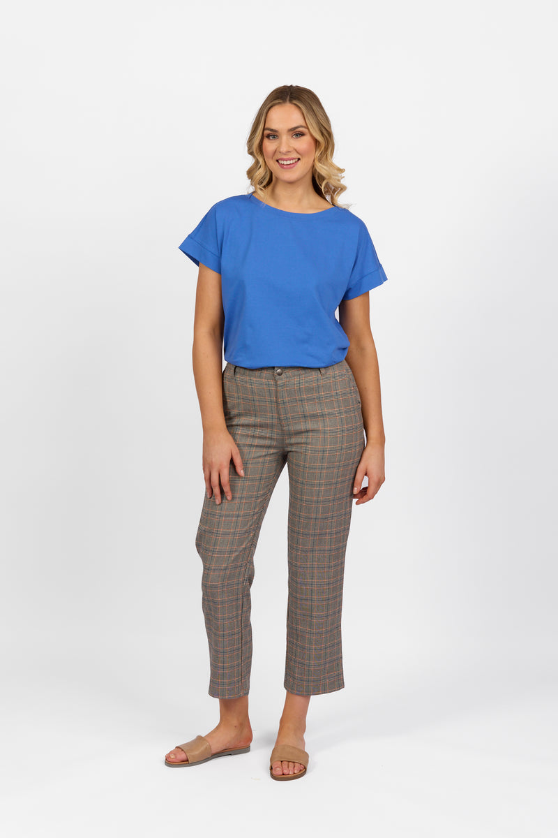 Slim Leg 7/8 Pant w Fly - Tangerine Check – Impress Winton