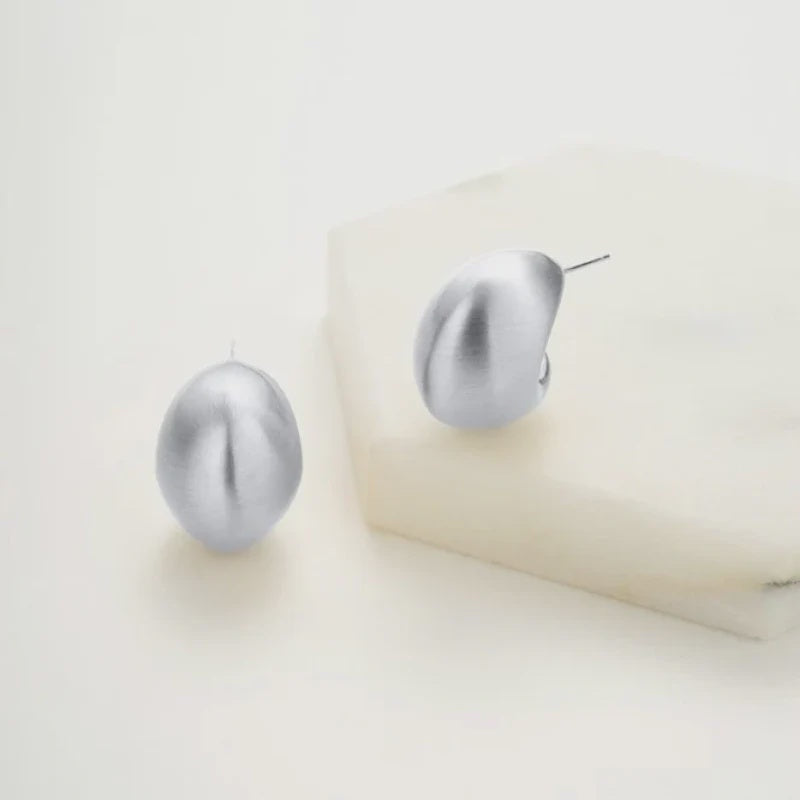 Hailey Brushed Hoop -Silver – Impress Winton