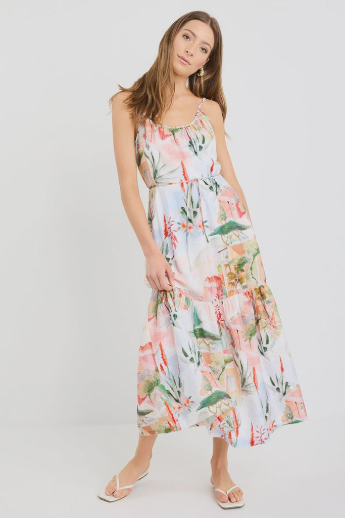 Relax Strappy Tiered Midi Dress - Tuscan Sunset – Impress Winton