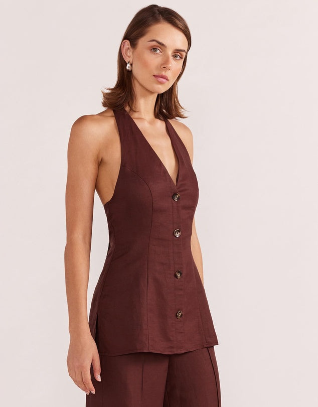 Ellison Halter Tunic Top -Espresso – Impress Winton