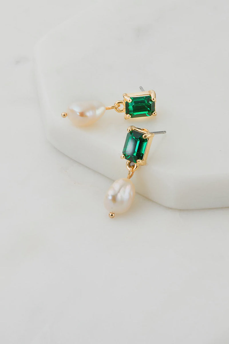 Faith Pearl Earring -Emerald – Impress Winton